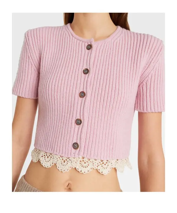 Magda Butrym Crochet-trimmed Cashmere Top