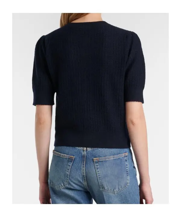 FRAME Ladder Pointelle Cashmere Cardigan