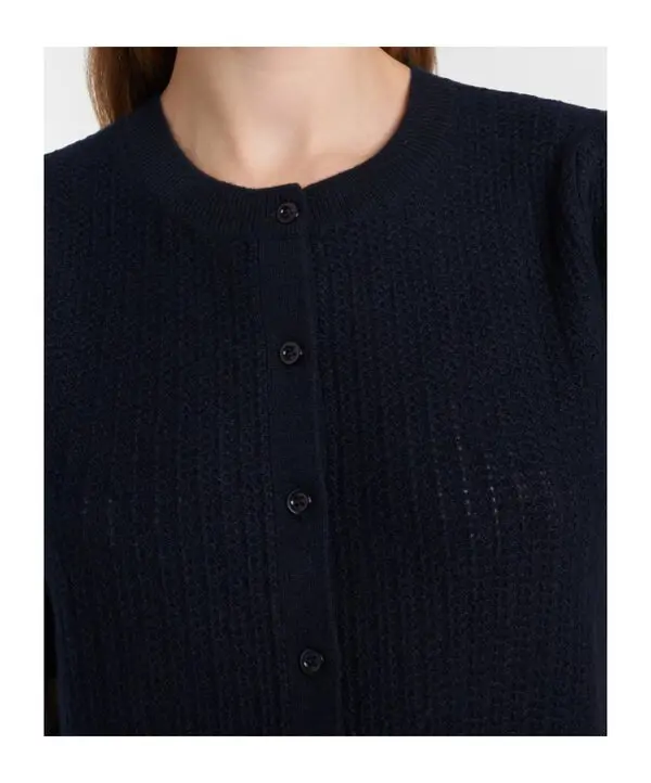 FRAME Ladder Pointelle Cashmere Cardigan