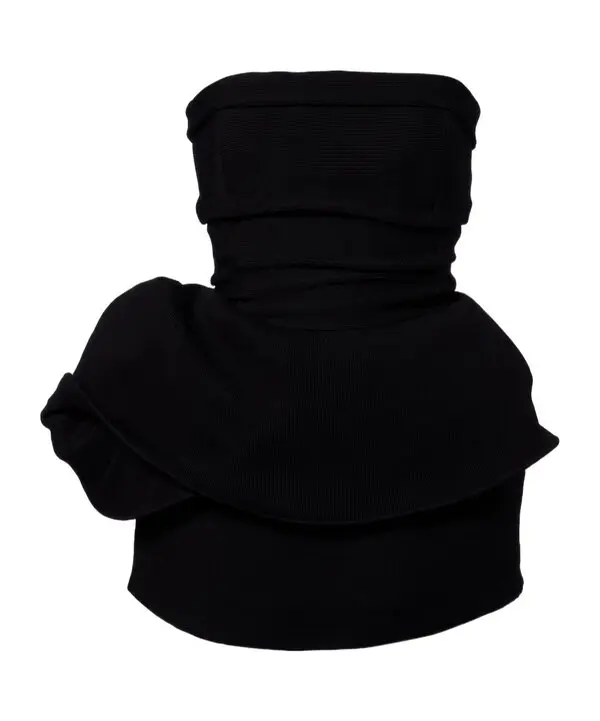 Magda Butrym Asymmetric Peplum Bustier Dress - Black