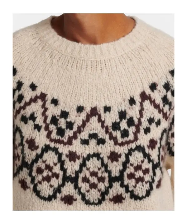 NILI LOTAN Chrissy Fair Isle Jacquard Sweater - Beige