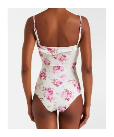 Magda Butrym Floral-appliqué Ruched Swimsuit