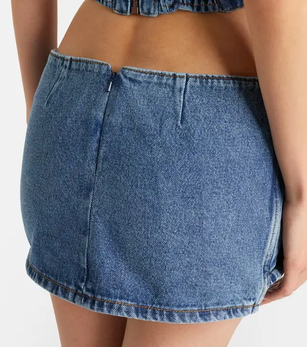Magda Butrym Floral Appliqué Denim Miniskirt