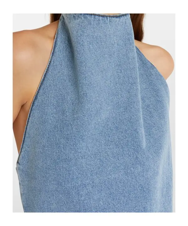 Magda Butrym Floral Appliqué Denim Mini Dress