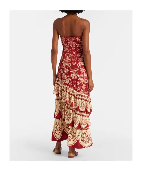 Farm Rio Haras Printed Tiered Maxi Dress