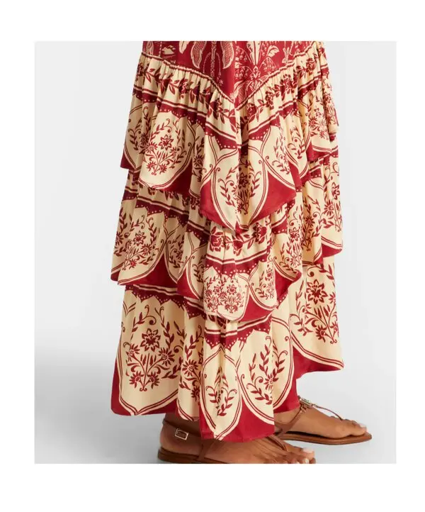 Farm Rio Haras Printed Tiered Maxi Dress