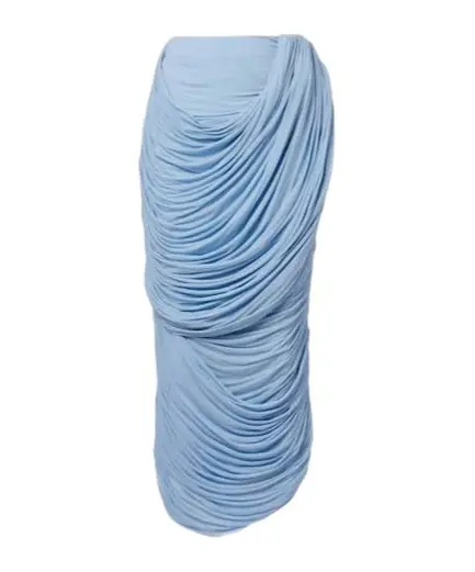 Magda Butrym Draped Ruched Jersey Midi Skirt