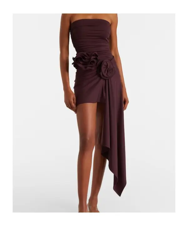 Magda Butrym Floral-appliqué Draped Miniskirt