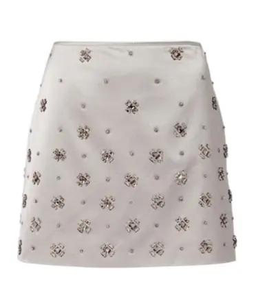 Veronica Beard Olenna Embellished Cotton-blend Miniskirt - Gray, Silver