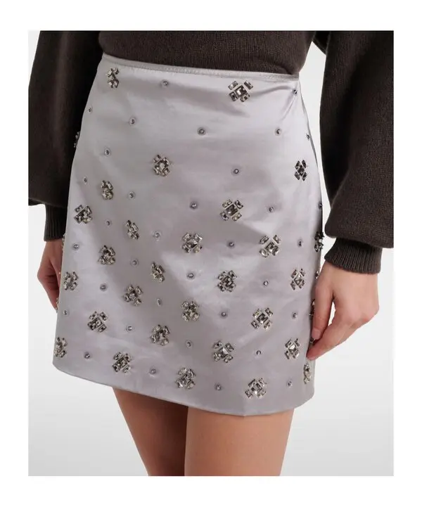 Veronica Beard Olenna Embellished Cotton-blend Miniskirt