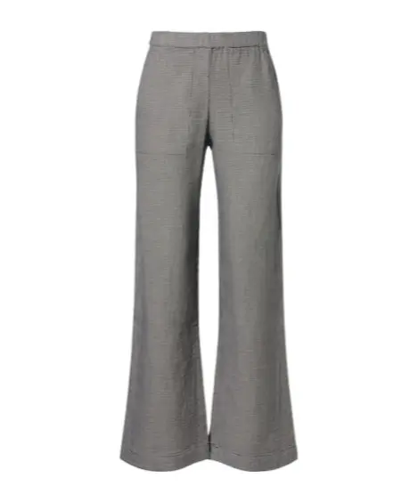 Velvet By Graham & Spencer Braylen Houndstooth Cotton Wide-leg Pants - Gray