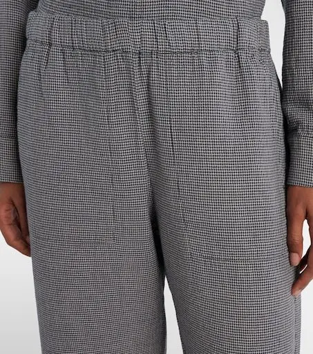 Velvet By Graham & Spencer Braylen Houndstooth Cotton Wide-leg Pants
