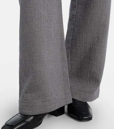 Velvet By Graham & Spencer Braylen Houndstooth Cotton Wide-leg Pants