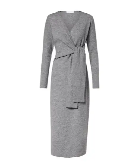 Veronica Beard Salomez Wool And Cashmere Wrap Midi Dress - Grey