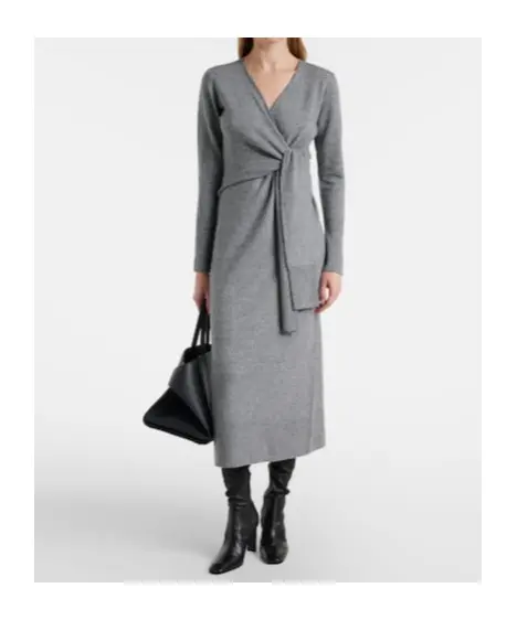 Veronica Beard Salomez Wool And Cashmere Wrap Midi Dress