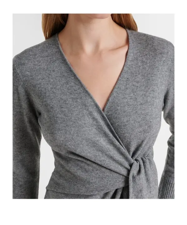 Veronica Beard Salomez Wool And Cashmere Wrap Midi Dress