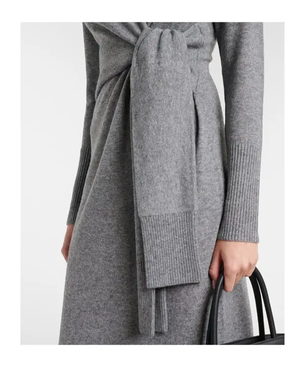 Veronica Beard Salomez Wool And Cashmere Wrap Midi Dress