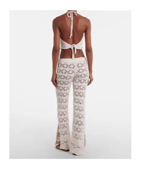 Alanui Crochet Flared Pants With Slit Ankles