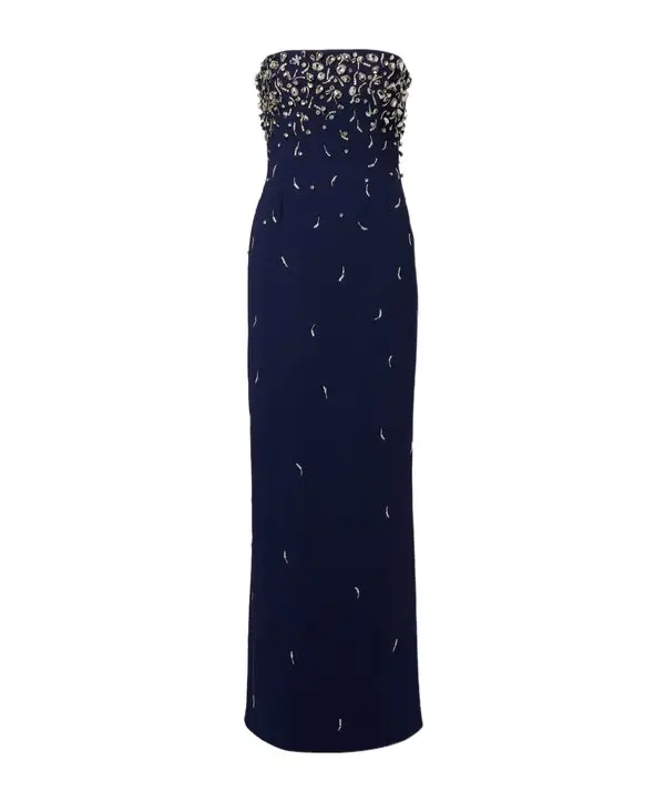 Simkhai Reign Embellished Crepe Bustier Gown
