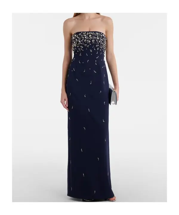 Simkhai Reign Embellished Crepe Bustier Gown