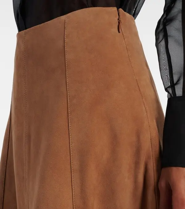Simkhai Bonnie Suede Midi Skirt