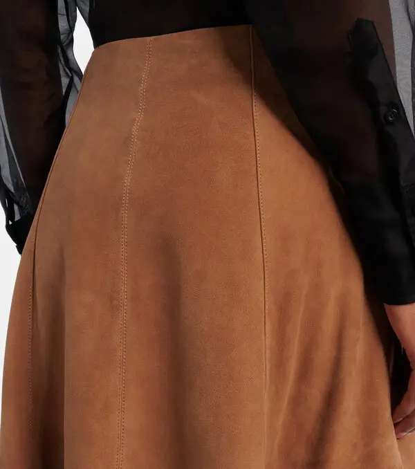 Simkhai Bonnie Suede Midi Skirt