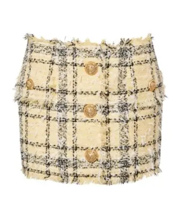 Balmain Sequined Cotton-blend Tweed Miniskirt