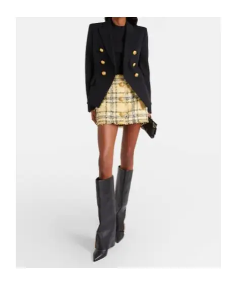 Balmain Sequined Cotton-blend Tweed Miniskirt