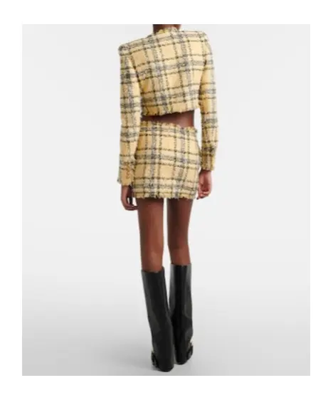 Balmain Sequined Cotton-blend Tweed Miniskirt