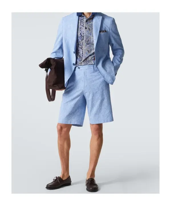 Etro Woven Cotton Jersey Blazer