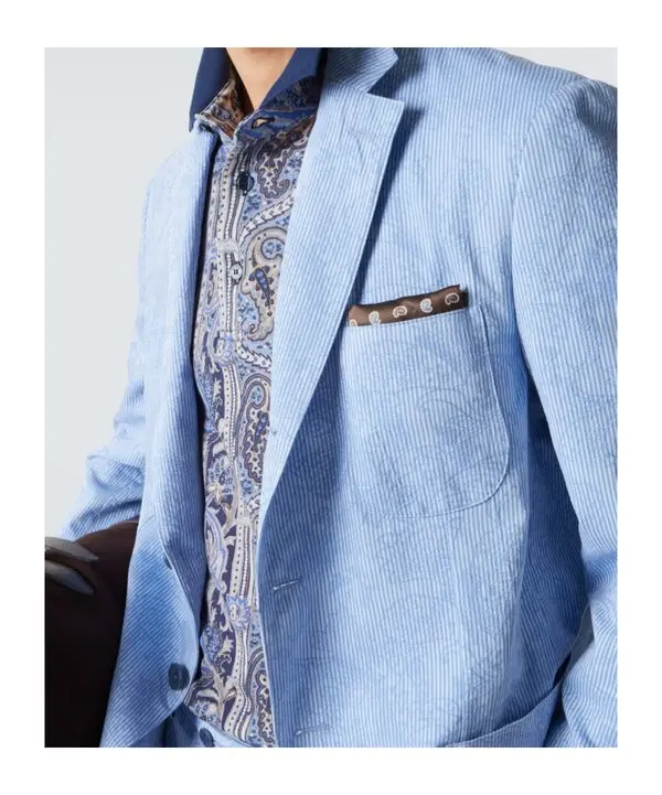 Etro Woven Cotton Jersey Blazer