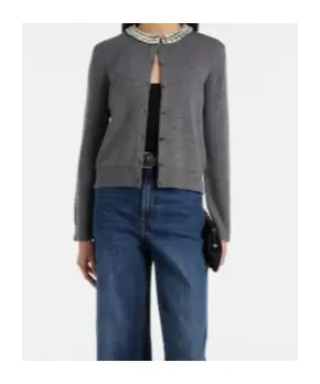 Veronica Beard Daro Embellished Wool Cardigan