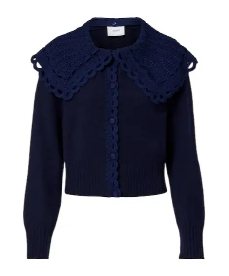 Erdem Crochet-trimmed Wool-blend Cardigan - Black