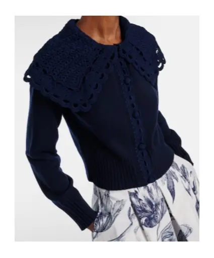 Erdem Crochet-trimmed Wool-blend Cardigan