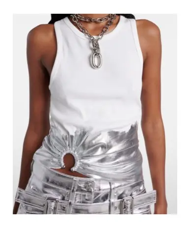 Rabanne Gathered Cotton-blend Tank Top