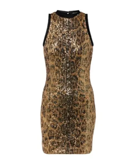 Roberto Cavalli Sequined Leopard Print Mini Dress - Green