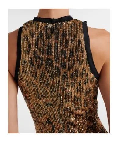 Roberto Cavalli Sequined Leopard Print Mini Dress