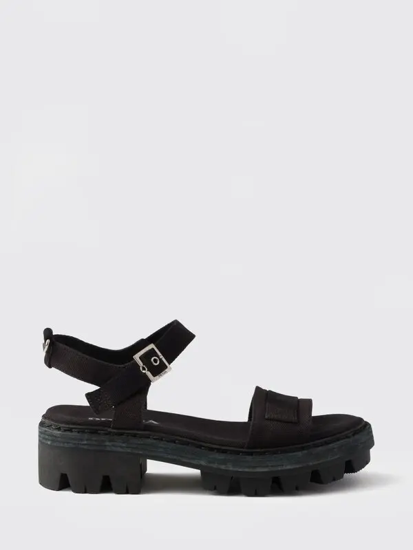 Prada Heeled Sandals With Logo Detail - Black