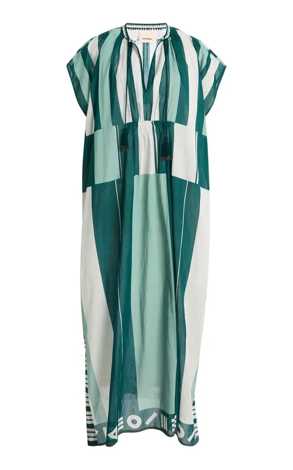 ILIO NEMA Thaddeus Striped Maxi Kaftan Dress