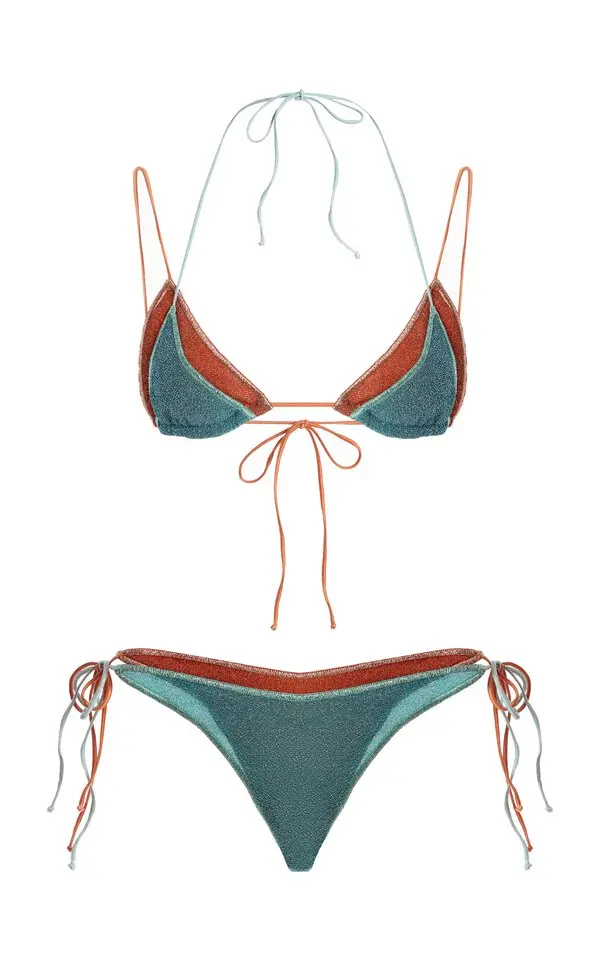Oseree Double Microkini With Layered Construction - Blue