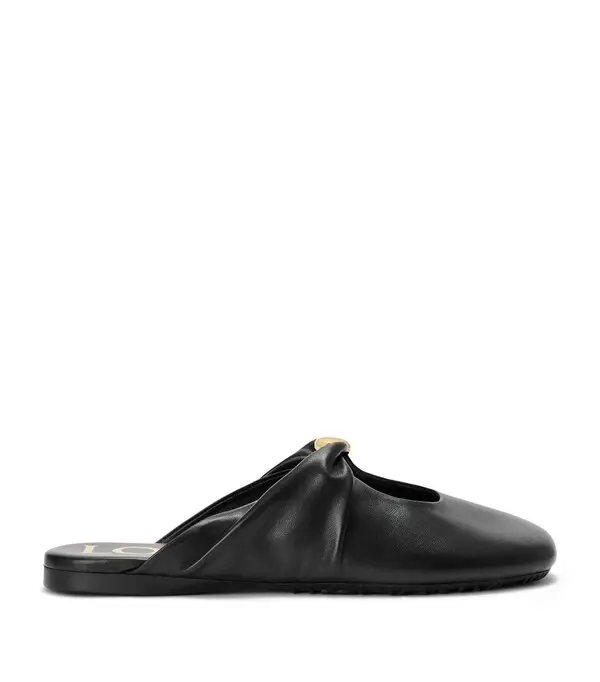 Loewe Leather Pebble Mules - Black