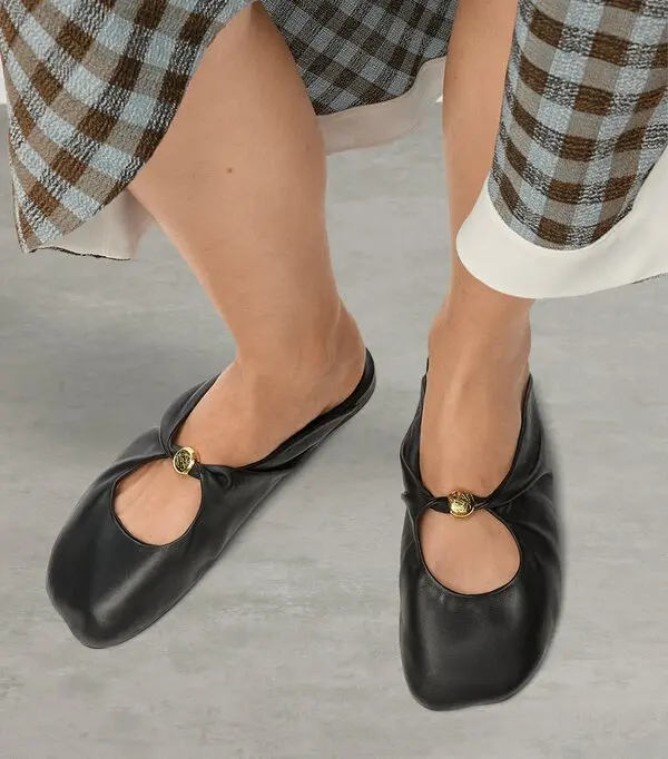 Loewe Leather Pebble Mules - Black