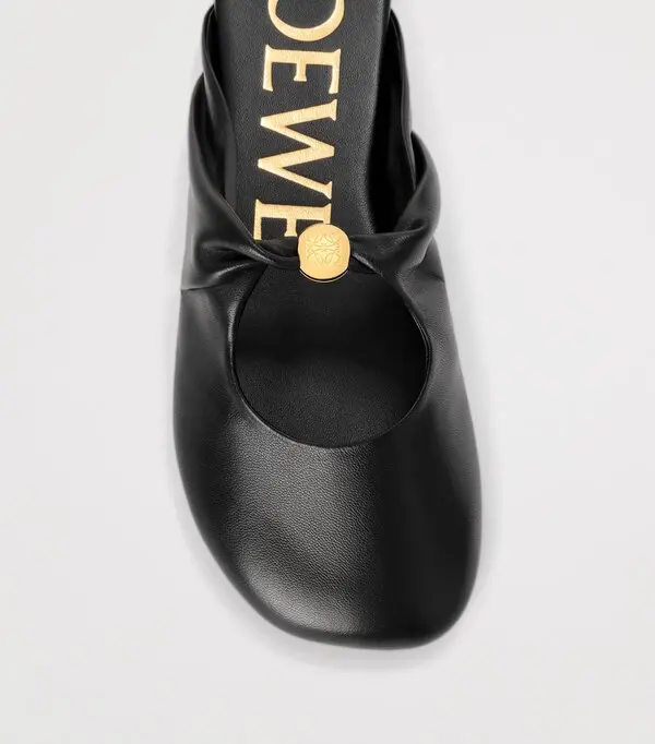 Loewe Leather Pebble Mules - Black