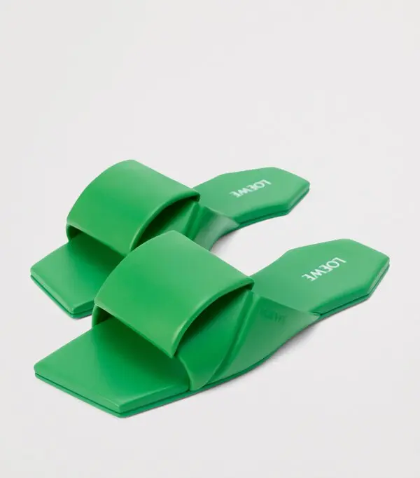 Loewe Lambskin Origami Slides - Green