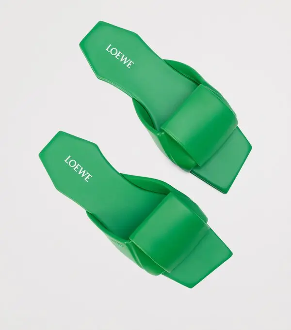 Loewe Lambskin Origami Slides - Green