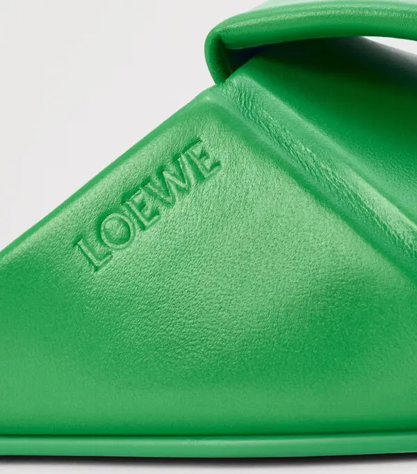 Loewe Lambskin Origami Slides - Green