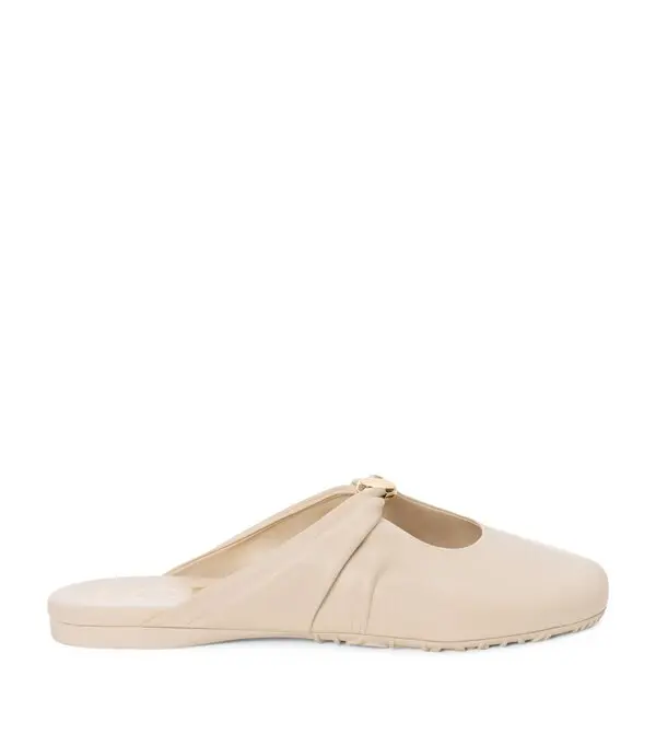 Loewe Leather Pebble Mules - Beige