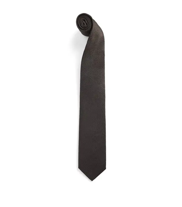 Isaia Silk Seven-fold Tie - Brown