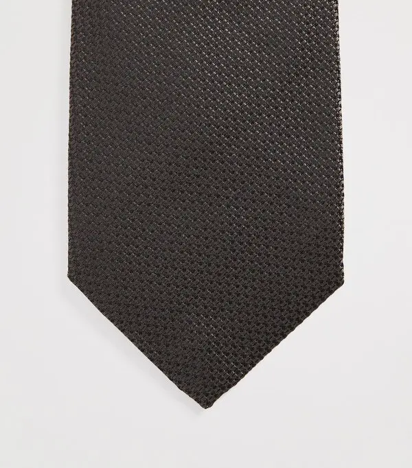 Isaia Silk Seven-fold Neck Tie - Brown
