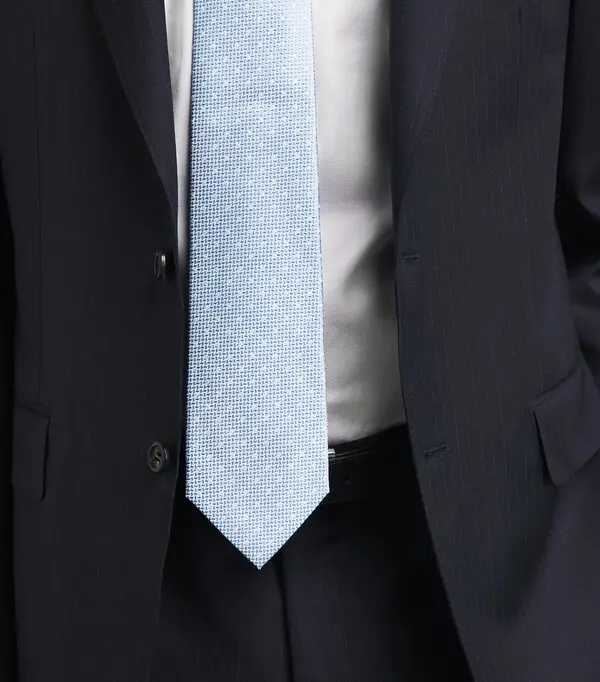 Isaia Silk Seven-fold Tie - Blue